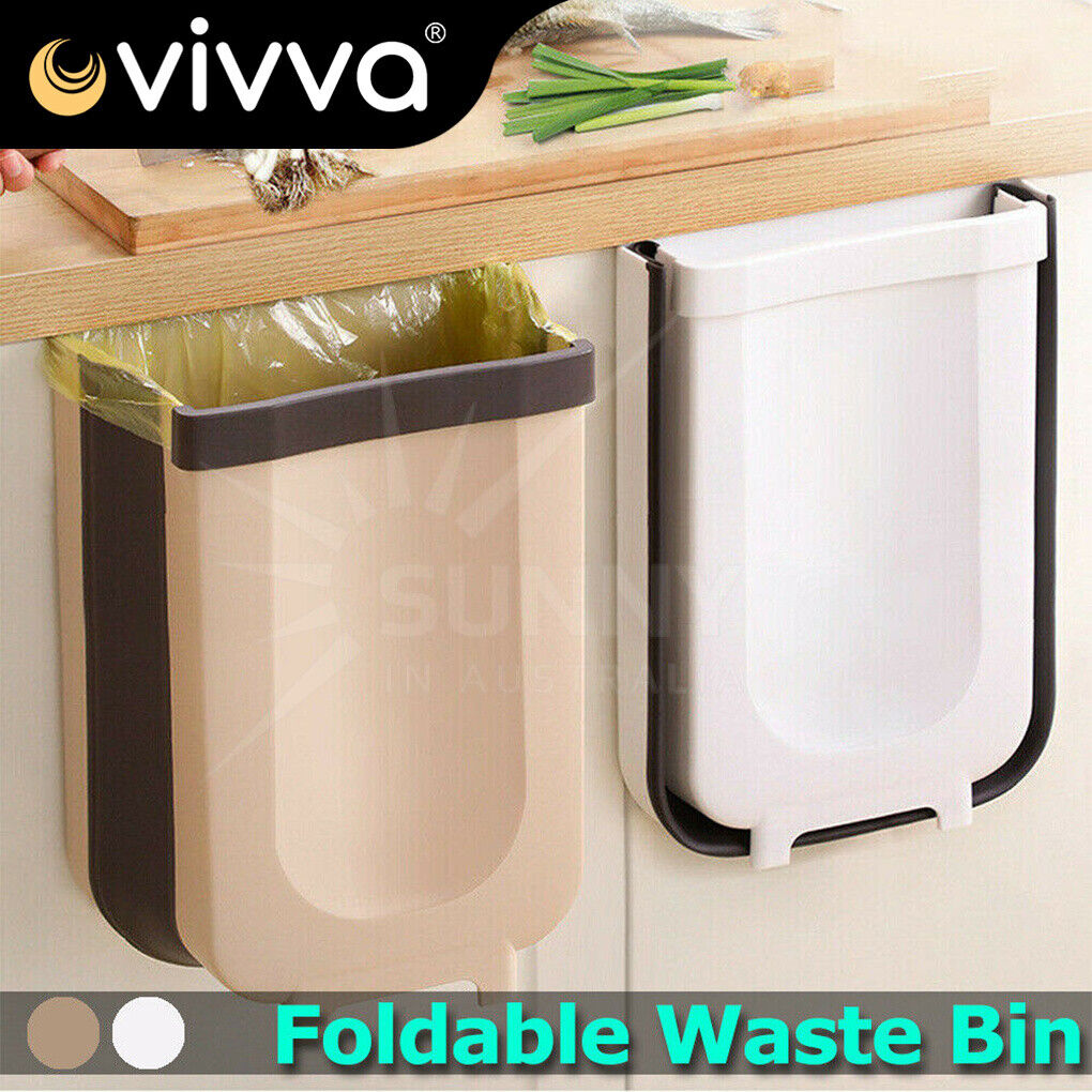 12L Kitchen Wall Mounted Foldable Waste Bin Cabinet Door Cupboard Hang ...