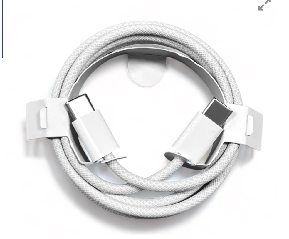 Genuine Apple IPhone 15 Series USB C To USB C Cable Braided-1m White ...