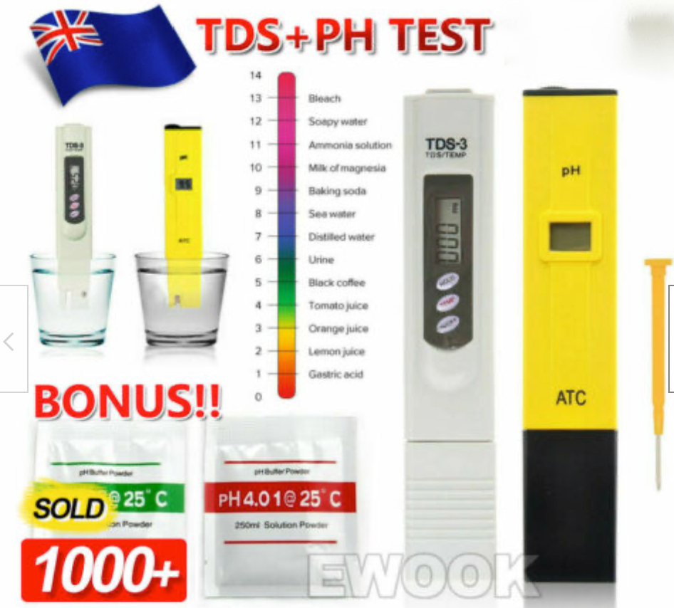 Premium Digital PH Meter / TDS Tester Aquarium Pool SPA Water Quality ...