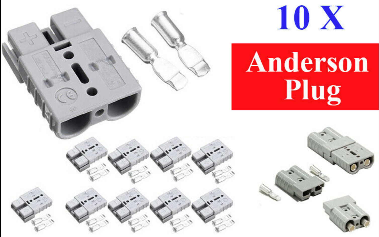 10 x Anderson Style Plug Connectors DC Power Tool 50 AMP 12-24V 6AWG ...